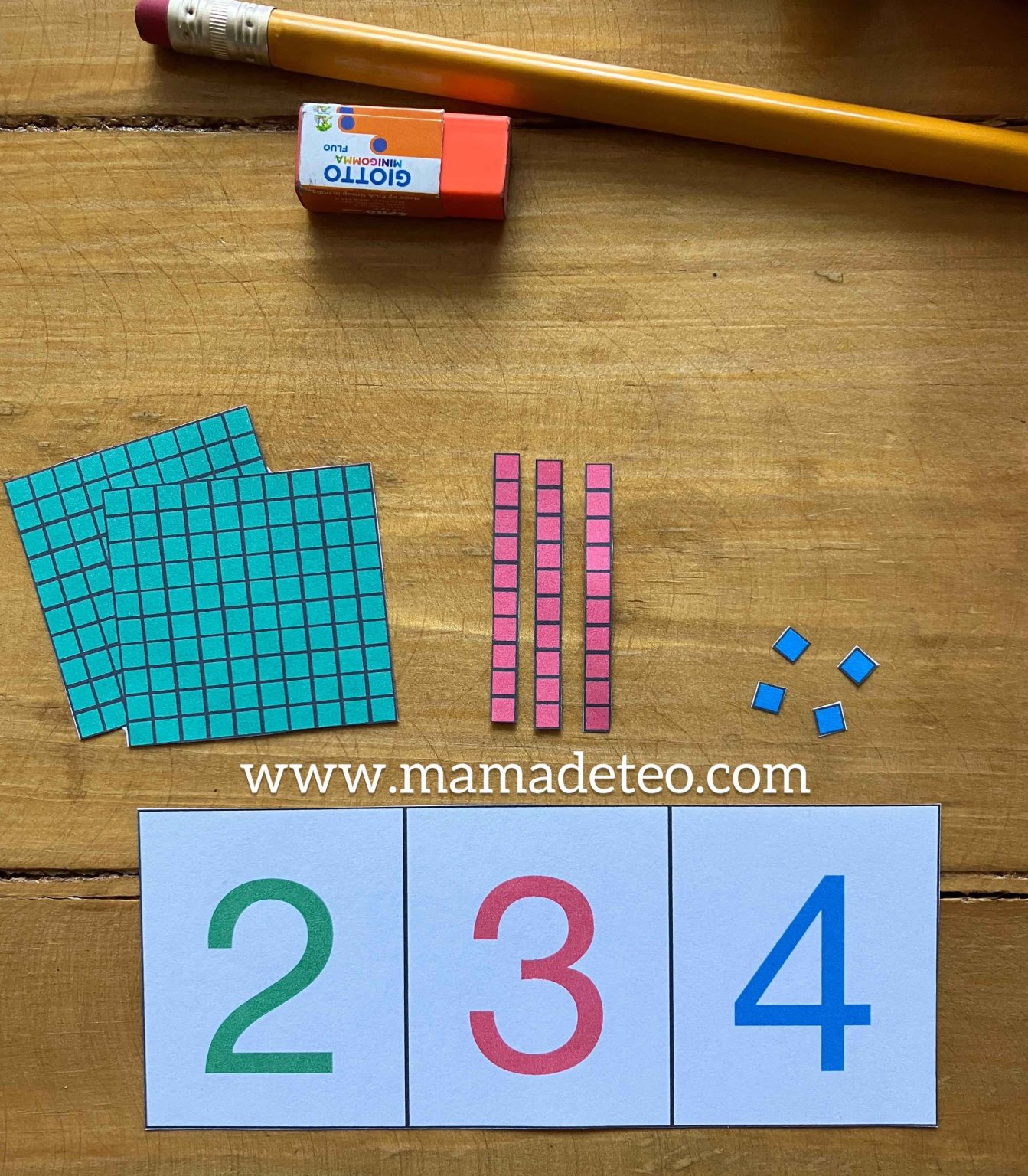 Tabla de unidades decenas centenas unidades de millar - Pedagogía Waldorf